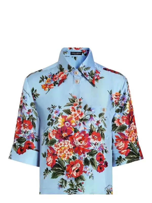 Dolce & Gabbana Floral-print Shirt - Blue