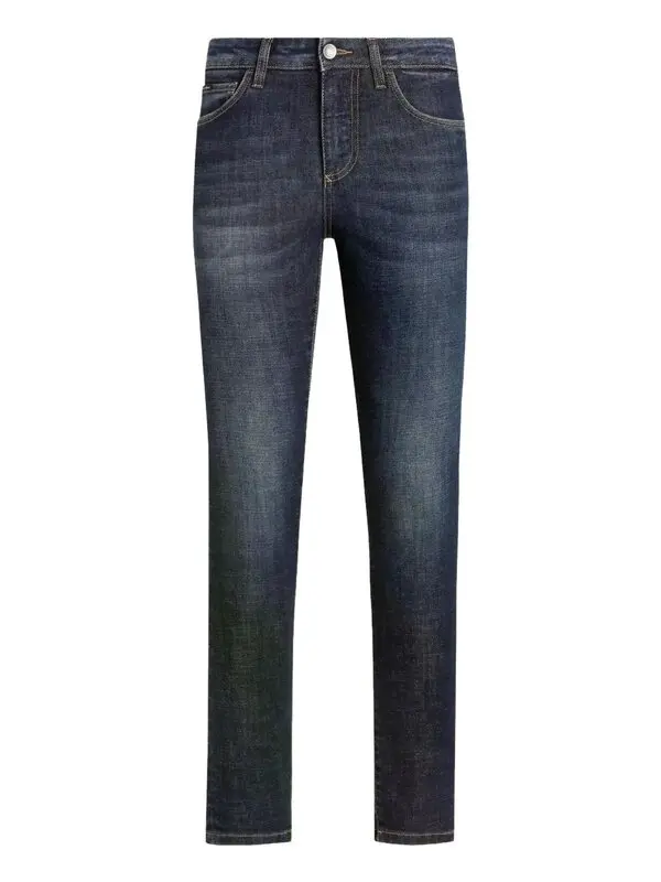 Dolce & Gabbana Logo-patch Skinny Jeans - Blue