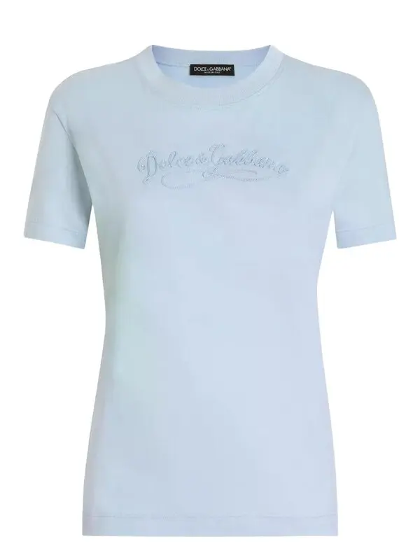 Dolce & Gabbana Logo-embroidered T-shirt - Blue