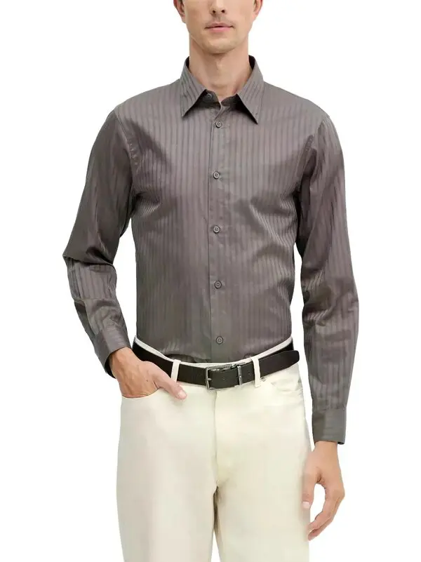 Armani Exchange Striped Buttoned Shirt - Grey