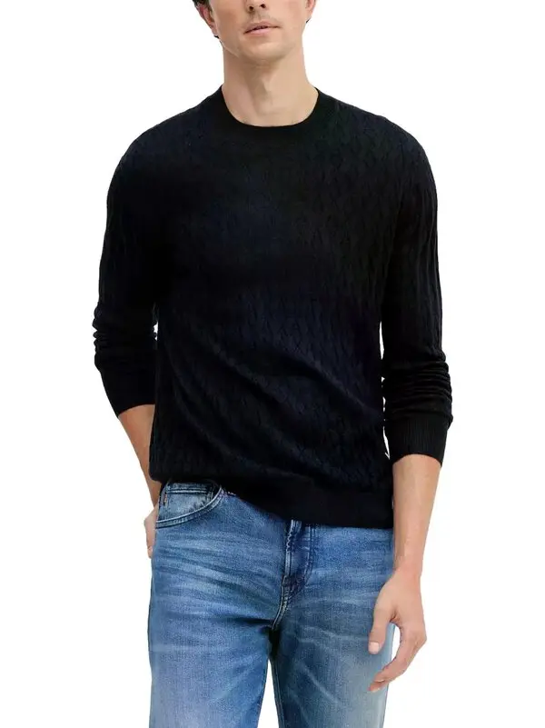 Armani Exchange Textured Round-neck Sweater - Blue