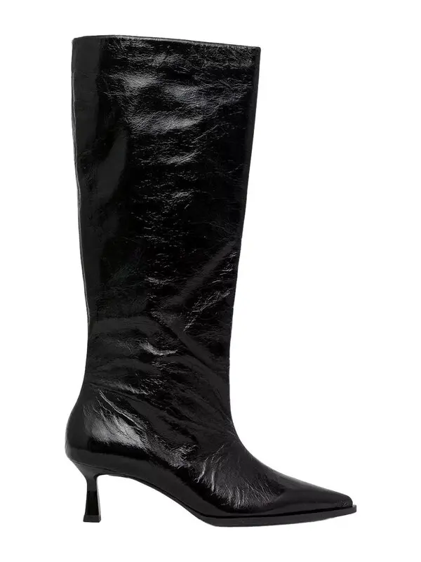 BILLI BI Pointed-toe Kitten Heel Boots - Black