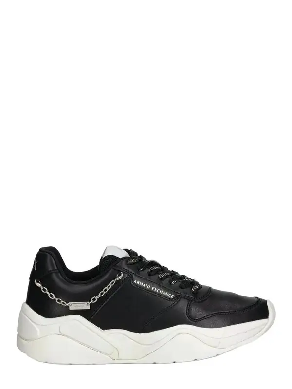 Armani Exchange Chain-embellished Sneakers - Black