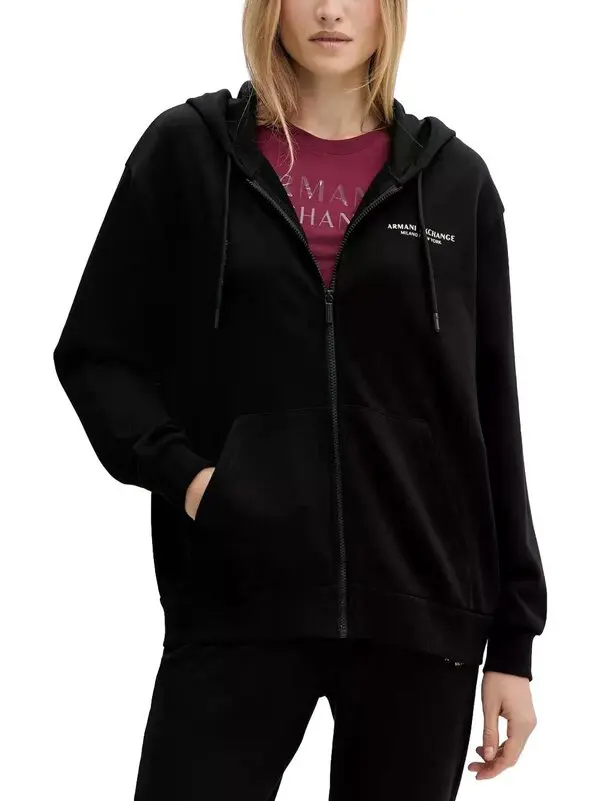 Armani Exchange Zip-up Top - Black