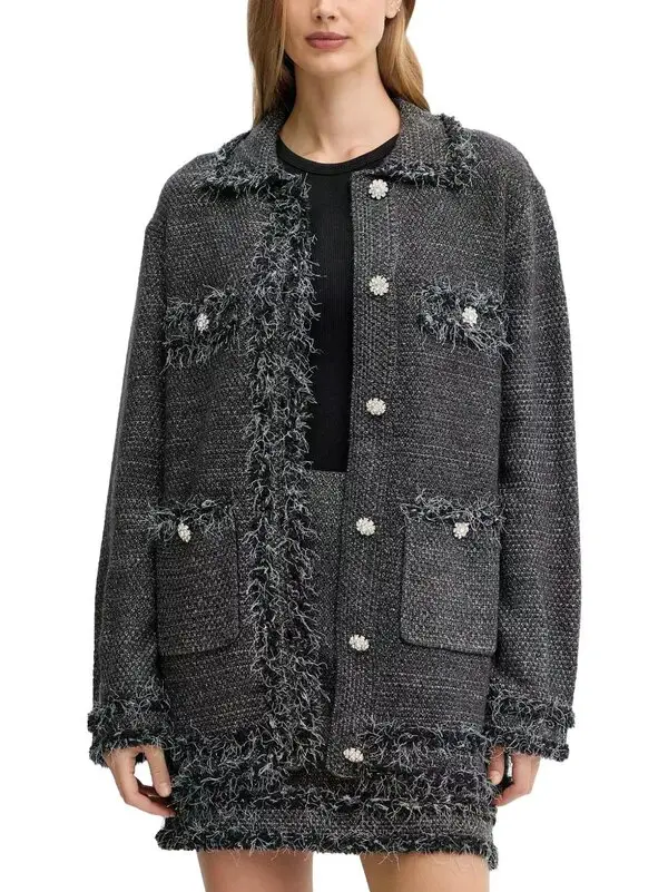 BLUGIRL Fringed Embellished Cardigan - Grey