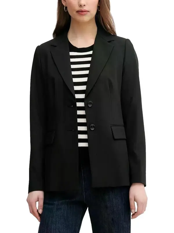 BENETTON Notched Lapels Blazer - Black
