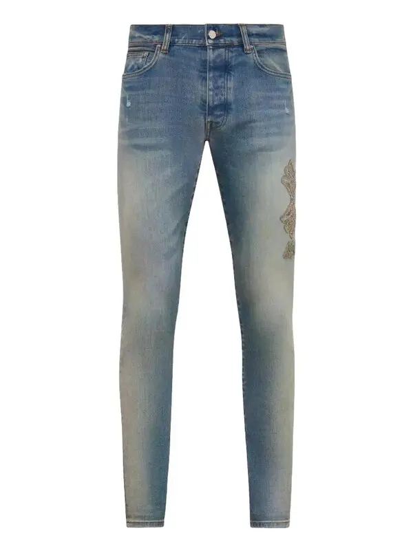 Amiri Applique Skinny Fit Jeans - Blue