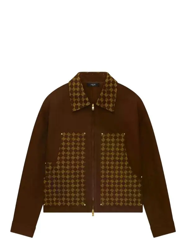 Amiri Zip-fastening Jacquard Jacket - Brown