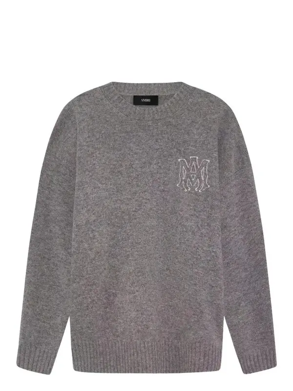 Amiri Appliqué Knit Sweater - Grey