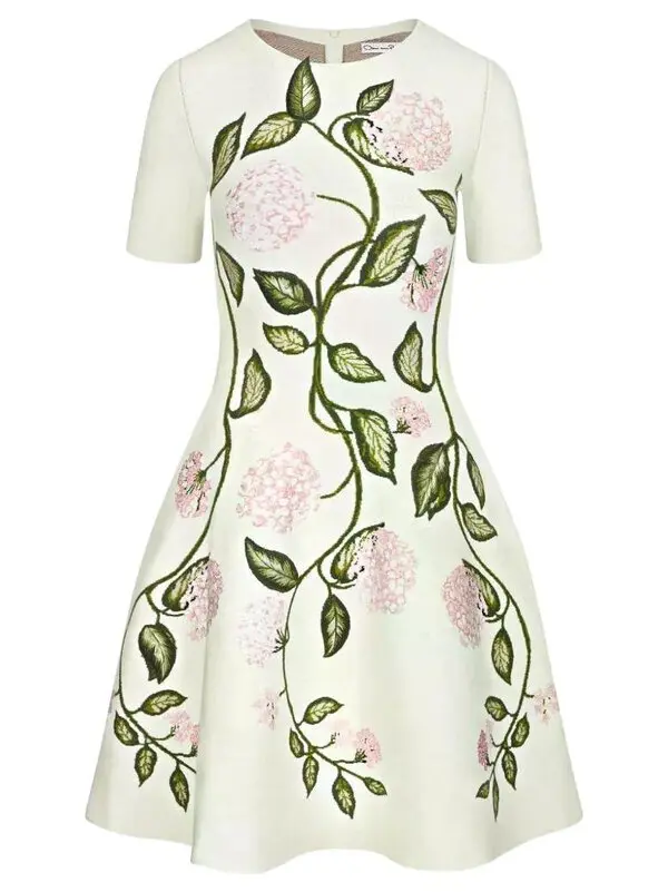 Oscar De La Renta Porcelain Flower Jacquard Maxi Dress - Neutrals