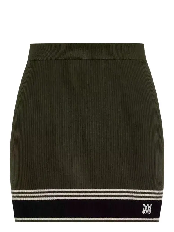 Amiri Striped Knit Mini Skirt - Green