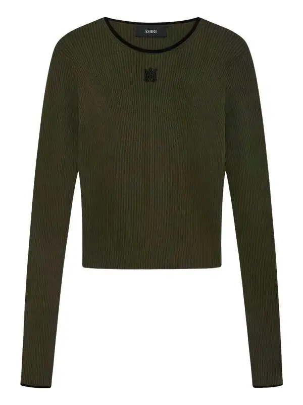 Amiri Long-sleeve Ribbed Top - Green