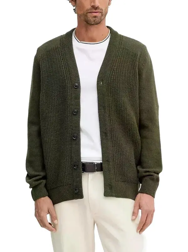Barbour Mainland Button V-neck Cardigan - Green