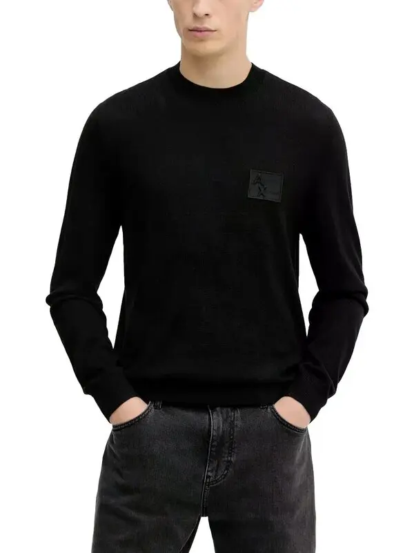 Armani Exchange Appliqué Crewneck Sweater - Black