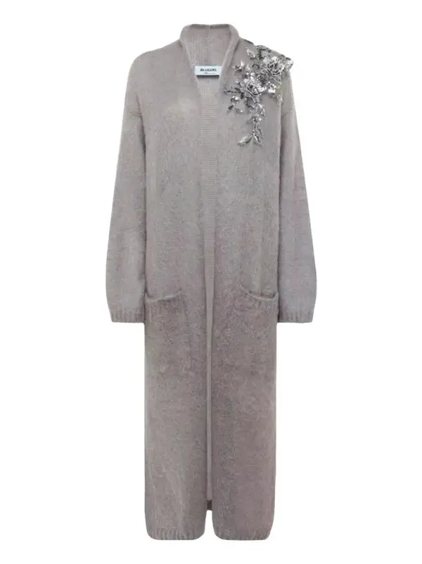 BLUGIRL Floral-appliqué Coat - Grey