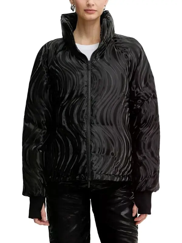 Armani Exchange Wave-pattern Zip-fastening Jacket - Black