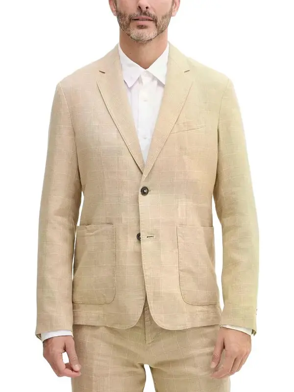 BENETTON Check Button Suit Jacket - Neutrals