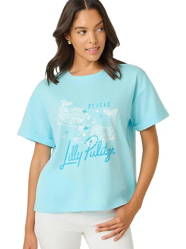LILLY PULITZER Stella Aries Zodiac Knit Top - Multi Pisces Graphic