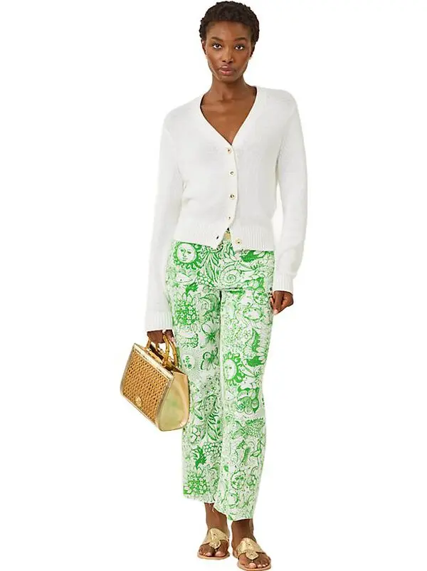Lilly Pulitzer® Harleen High-rise Crop Jeans - Putting Green Fleur De Lilly