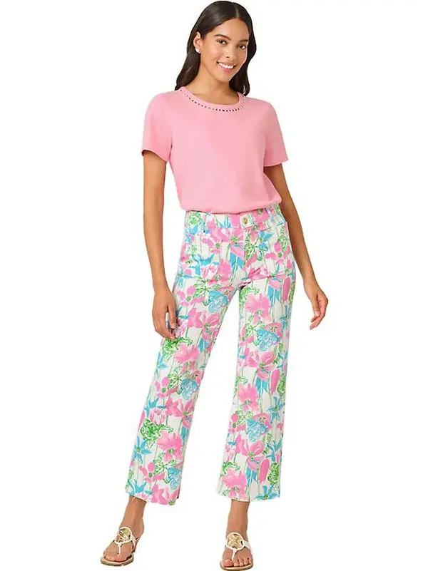 LILLY PULITZER Harleen High-rise Crop Jeans - Resort White Viney Liney