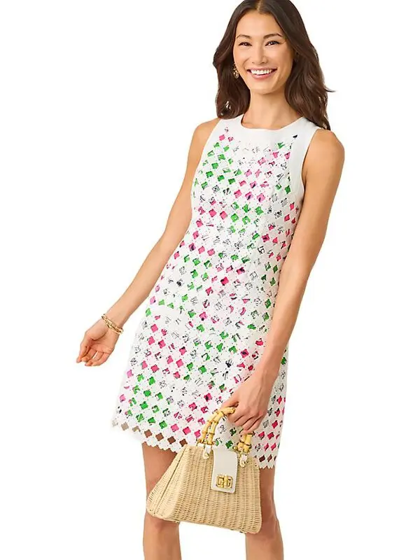 Lilly Pulitzer® Lydon Lace Shift Dress - Cherry Blossom Pink Chicken Check