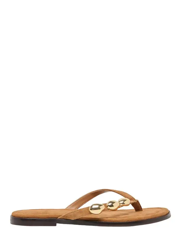 DOLCEVITA Juny Thong Sandals - Teak Suede
