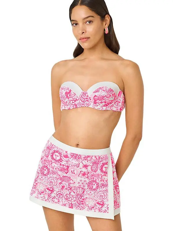 LILLY PULITZER Fantana Skirted Swim Bottom - Cherry Blossom Pink Lil Fleur De Lilly