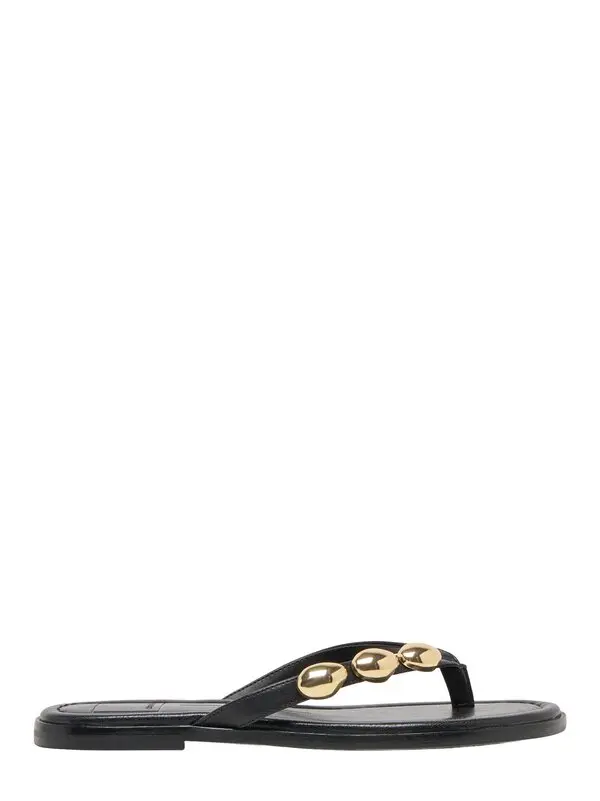 DOLCEVITA Juny Metallic Sandals - Black Leather