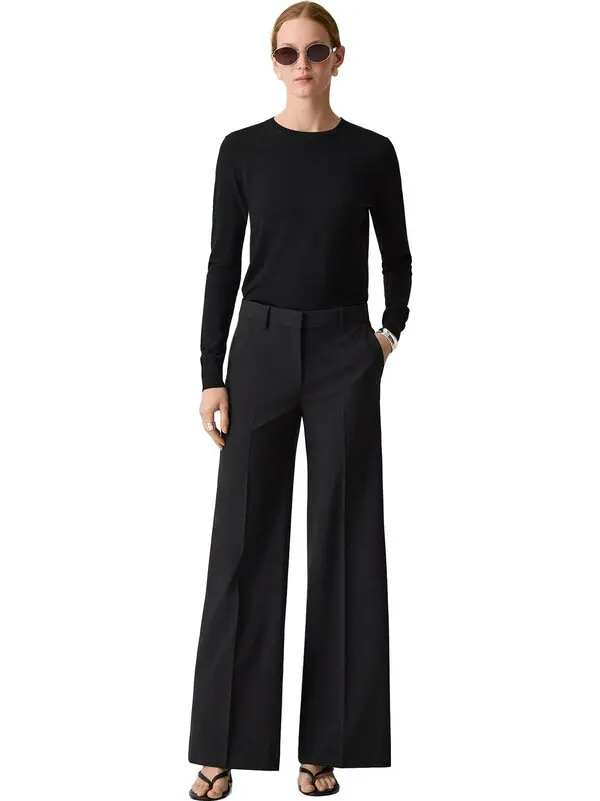 Theory Fluid Flare Good Wool Pant - Black