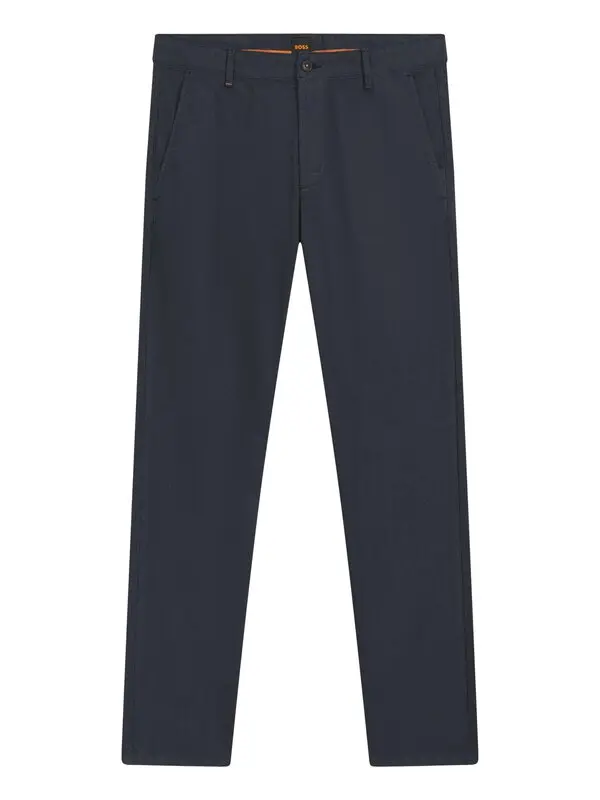 BOSS Printed Slim-fit Trousers - Dark Blue
