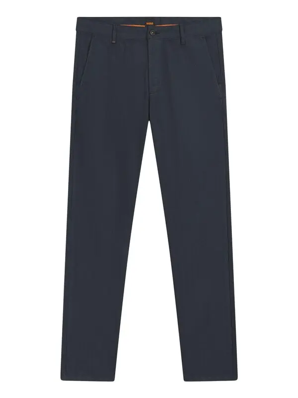 BOSS Printed Slim-fit Trousers - Dark Blue