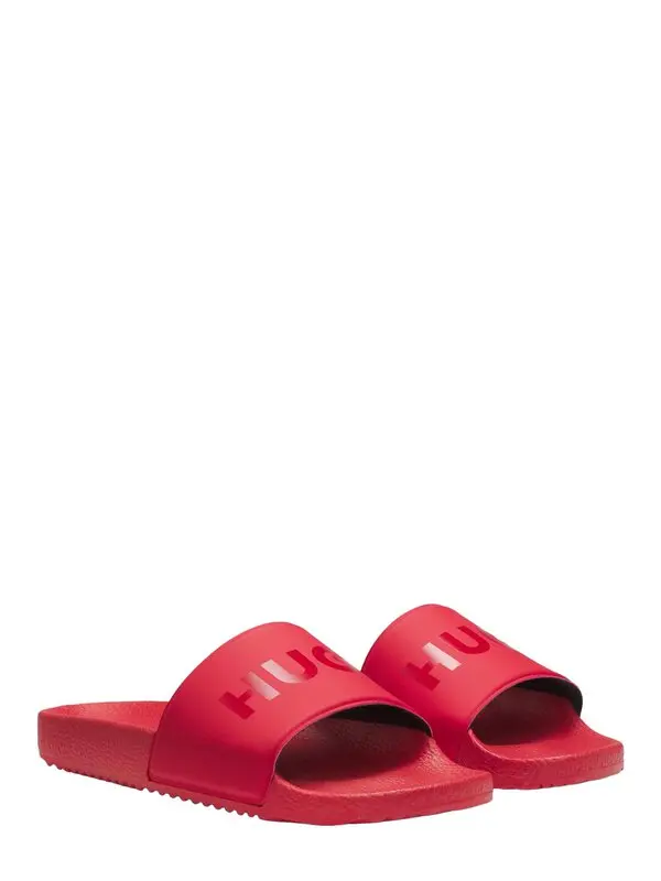 Hugo Italian-made Slides With Logo - Red