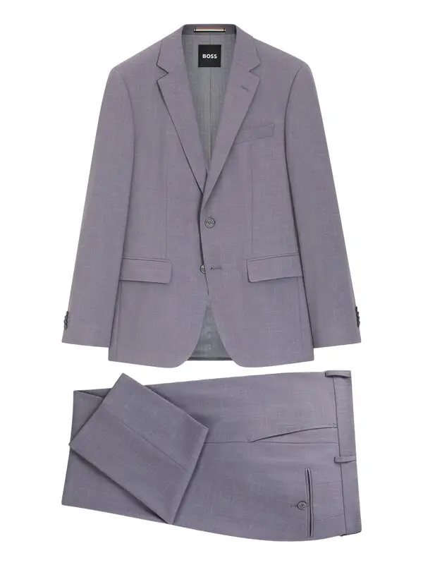 BOSS Two-piece Slim-fit Suit In Micro-patterned Cloth - Purple