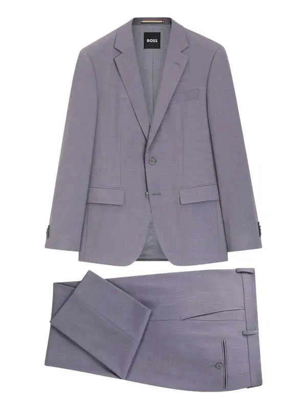 BOSS Two-piece Slim-fit Suit In Micro-patterned Cloth - Purple