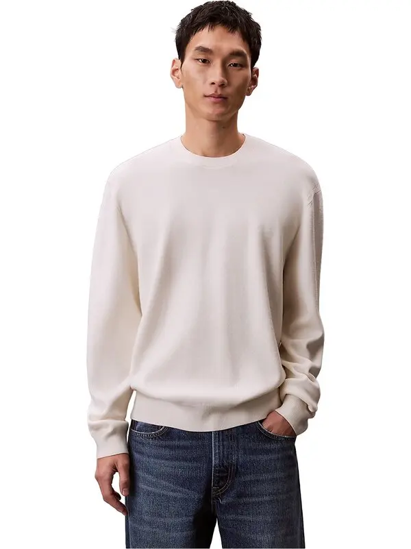 Calvin Klein Relaxed Fit Tech Knit Sweater - Tofu