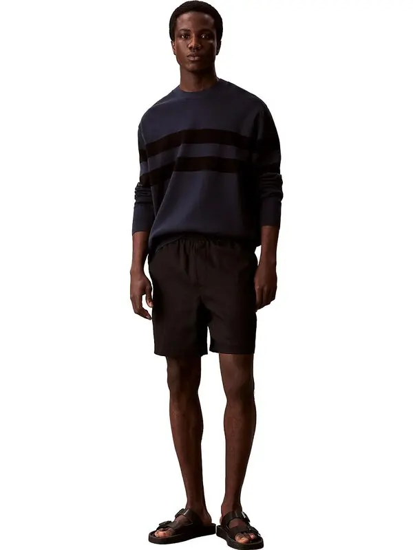 Calvin Klein Tech Knit Striped Sweater - Black