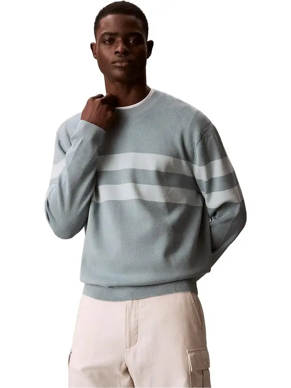 Calvin Klein Tech Knit Striped Sweater - Lead