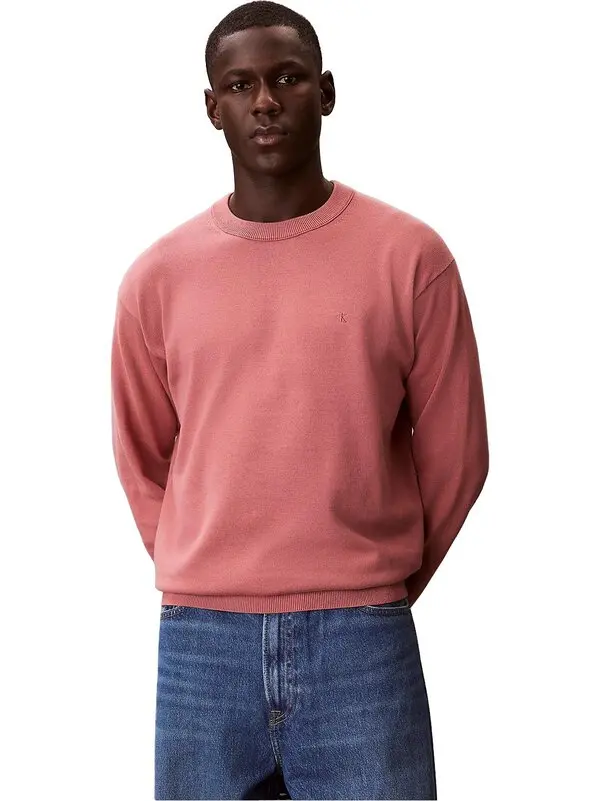 Calvin Klein Relaxed Fit Cotton Sweater - Light Mahogany