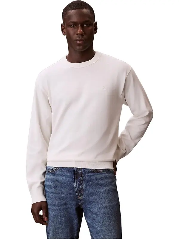 Calvin Klein Relaxed Fit Cotton Sweater - Tofu