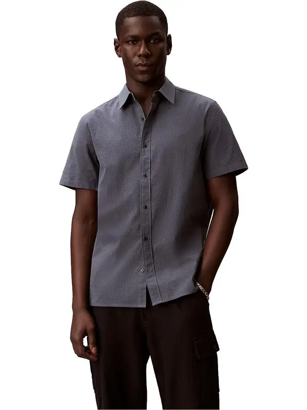Calvin Klein Seersucker Classic Button-down Shirt - Turbulence