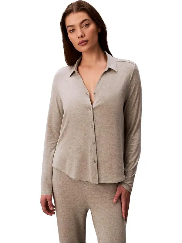 Calvin Klein Ultra Soft Modal Shirt And Pants Set - Grey Heather