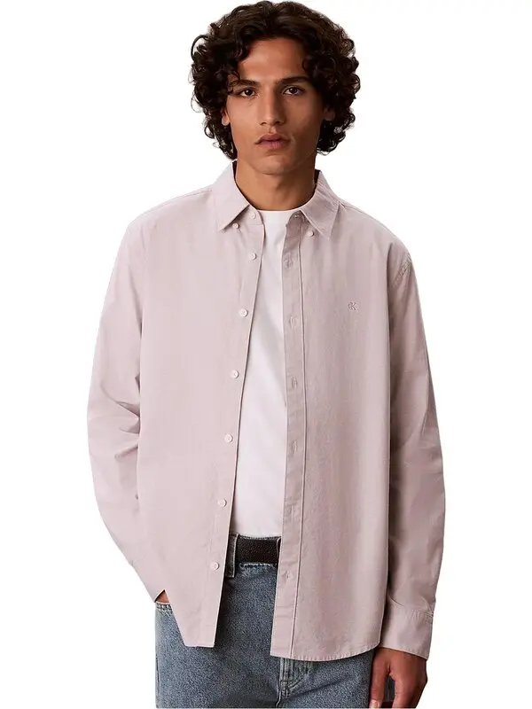 Calvin Klein Solid Classic Oxford Button-down Shirt - Dusted Fox