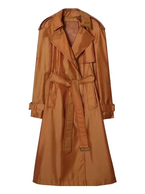 Burberry Long Hooded Trench Coat - Bright Toffee Brown