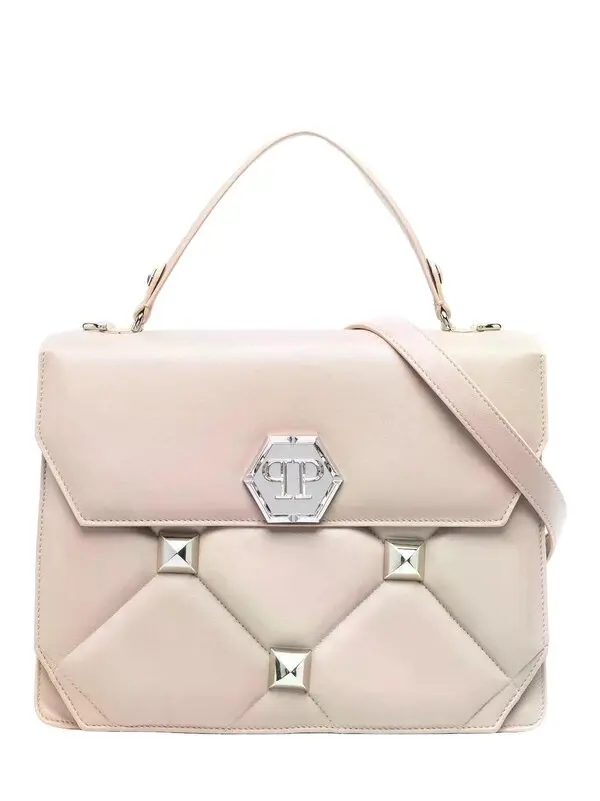Philipp Plein Quilted Leather Top-handle Bag - Neutrals