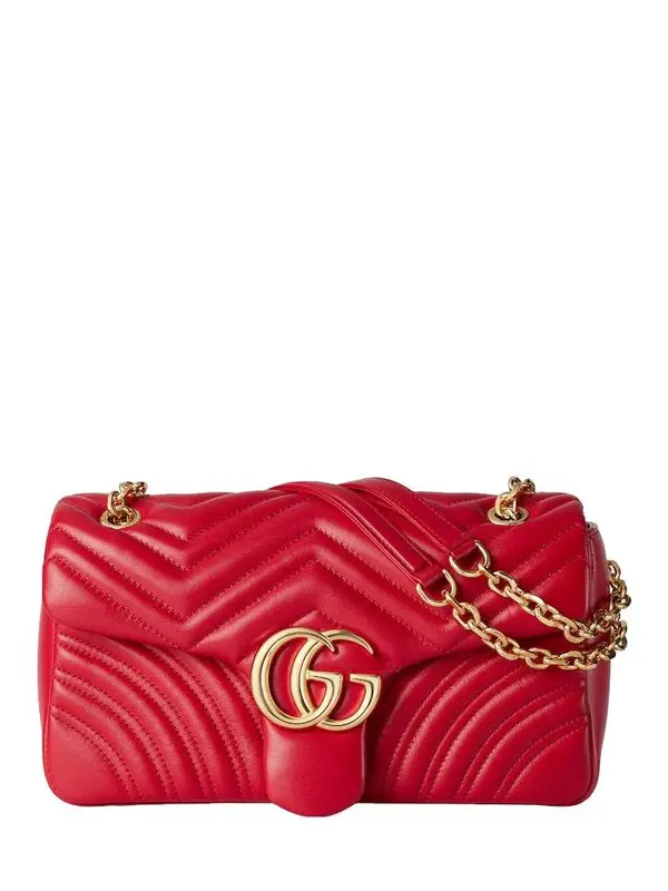 Gucci Gg Marmont Medium Shoulder Bag - Red