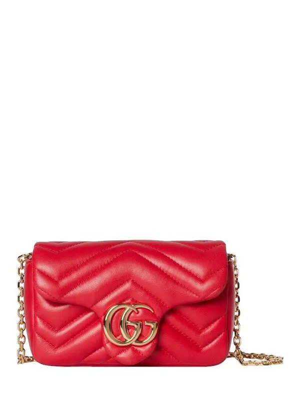 Gucci Gg Marmont Mini Shoulder Bag - Red