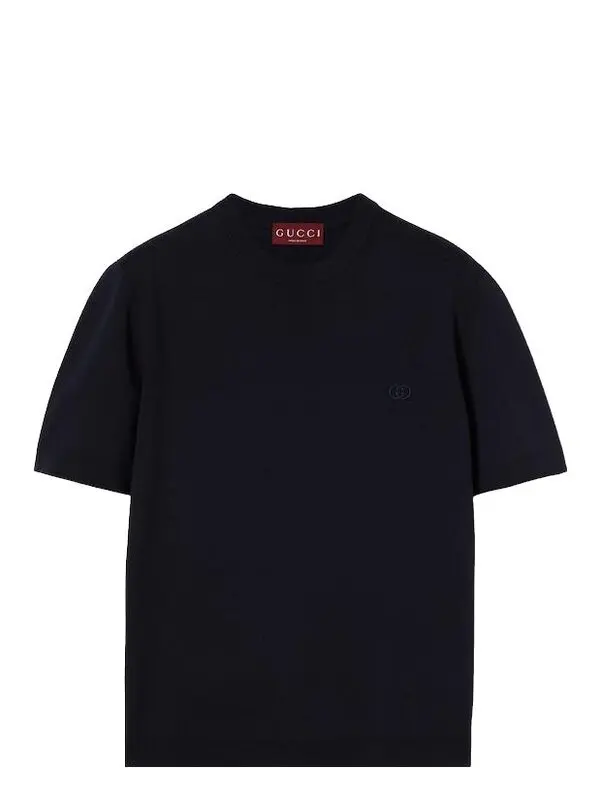 Gucci Silk Cotton T-shirt With Embroidery - Blue