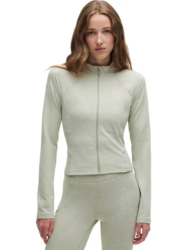 Lululemon Softy Suedey Slim-fit Jacket - Fog Green/white