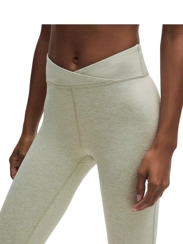 Lululemon Softy Suedey Cross-waist 25" Tights - Fog Green/white