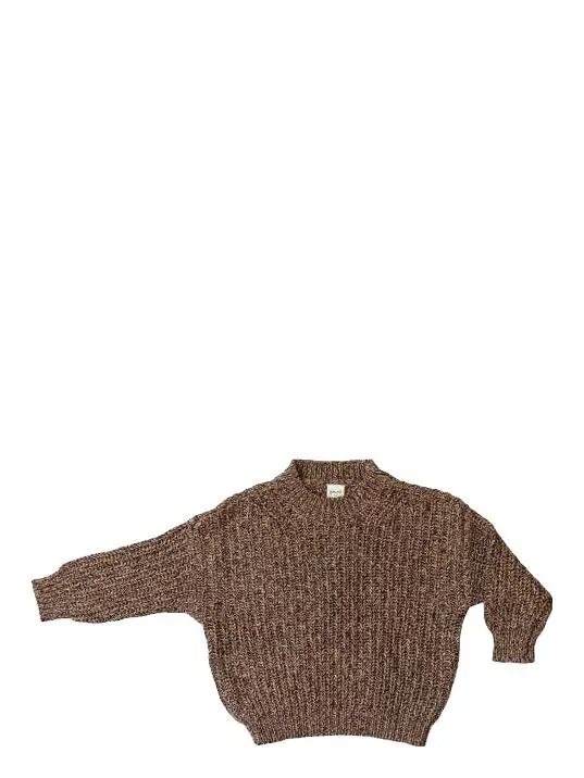 GOUMIKIDS Organic Cotton Chunky Knit Sweater - Bark